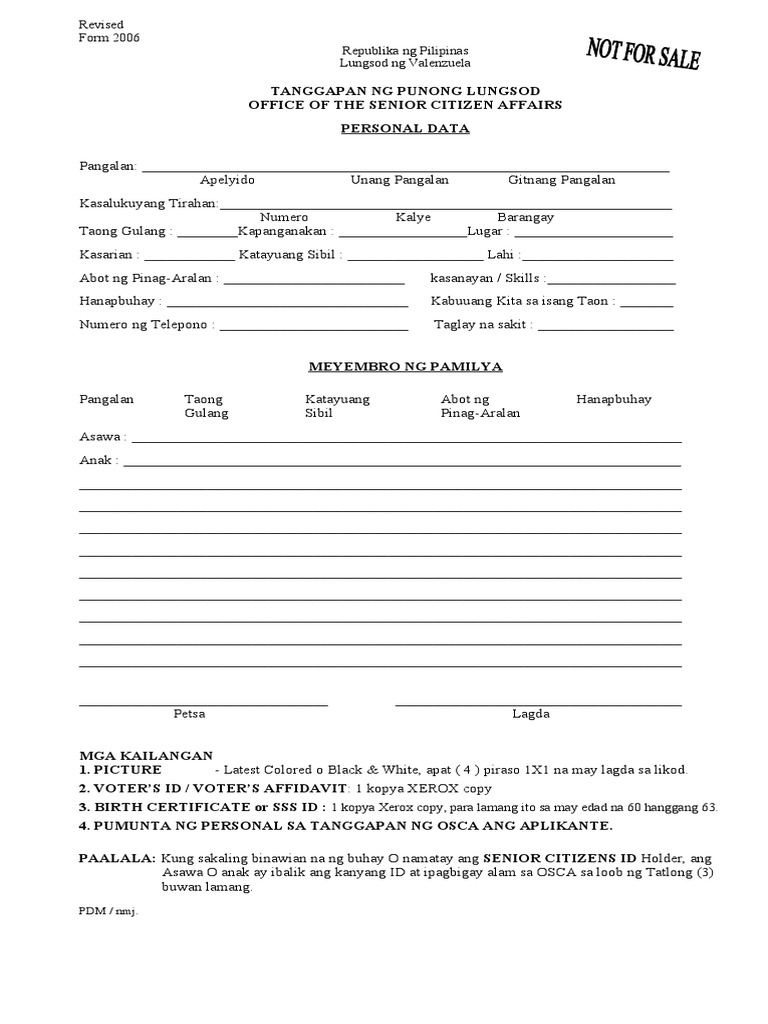 Form Senior Citzen | PDF