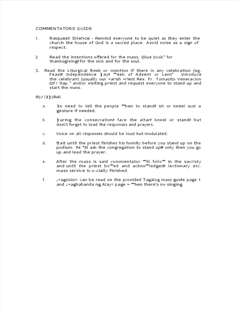 Commentators Guide Filipino | PDF