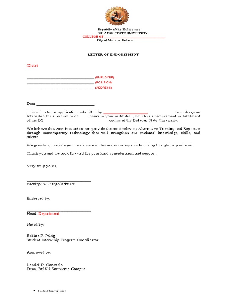 F1 FlexibleInternship Form LOE | PDF | Finance & Money Management ...