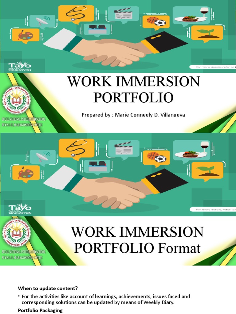 Work Immersion Portfolio | PDF | Career & Growth | Technology & Engineering