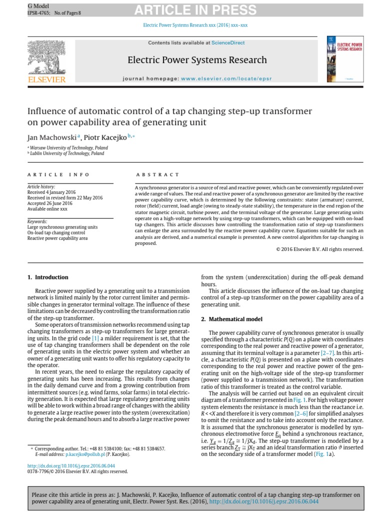 Influence of Automatic Control of A Tap Changing | PDF | Transformer ...