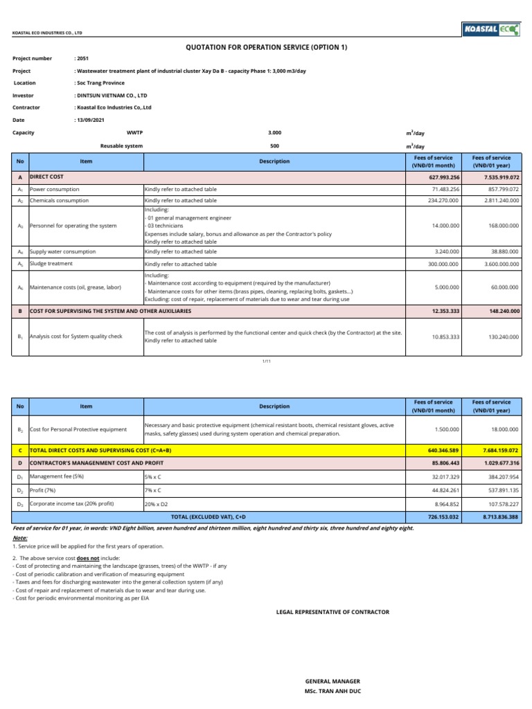 2051 - IPWW - CCN XAY DA B - Operation Cost Service Form - OP1 - TT ...