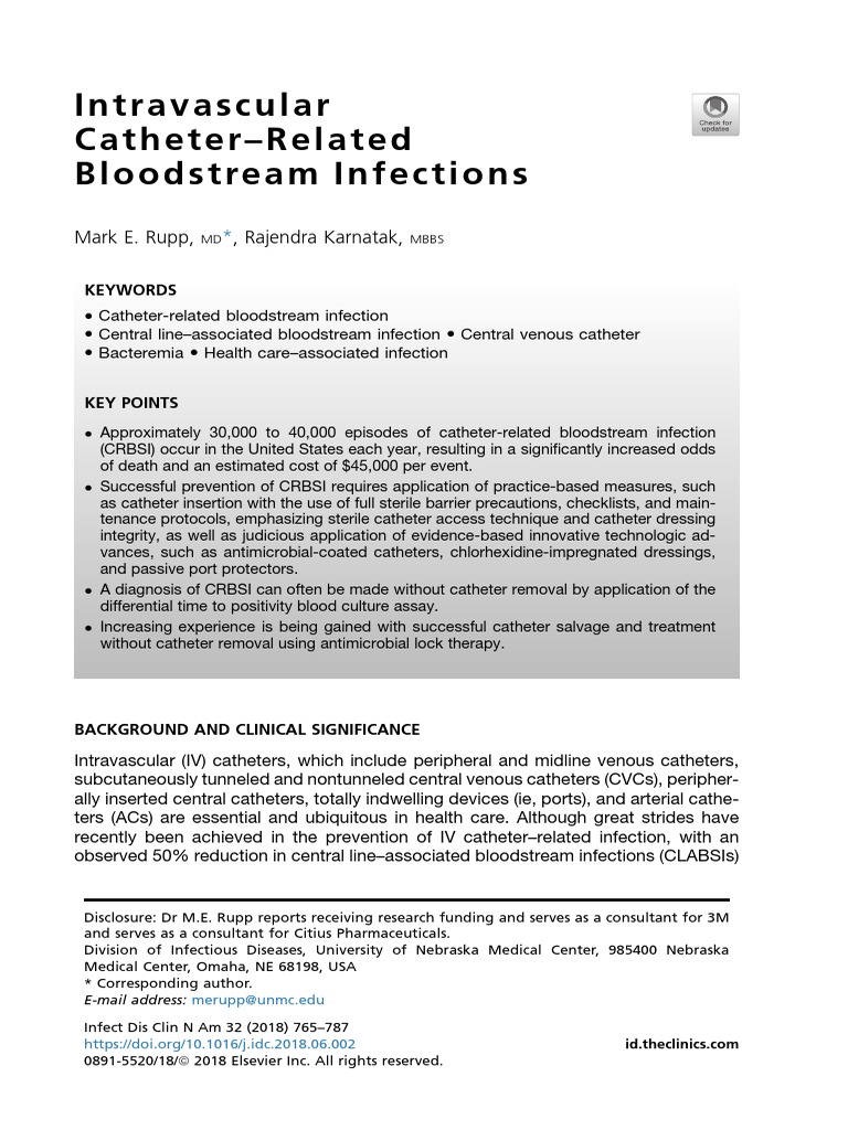 4 - Intravascular Catheter-Related Bloodstream Infections | PDF | Beta ...