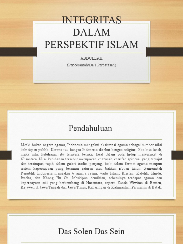 Integritas Dalam Perspektif Islam | PDF