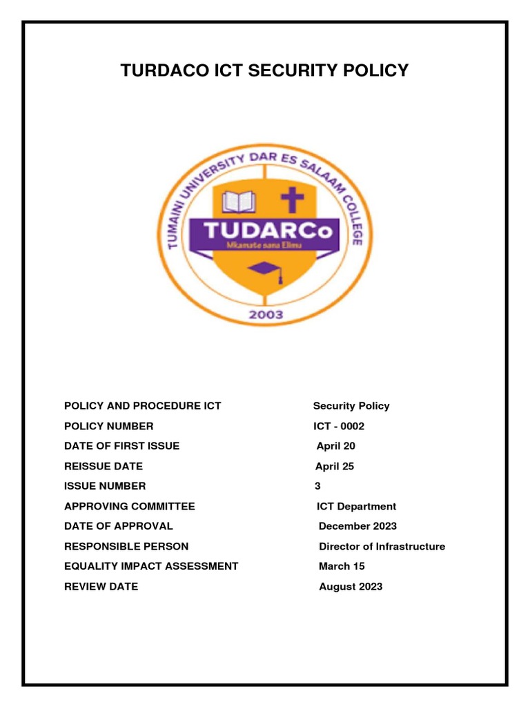 Tu Ict Policy | PDF | Security | Computer Security