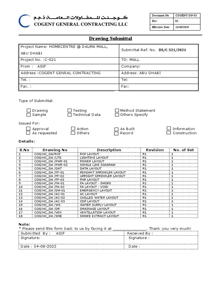 DN-03 - Drawing Submittal - C521 | PDF | Computing