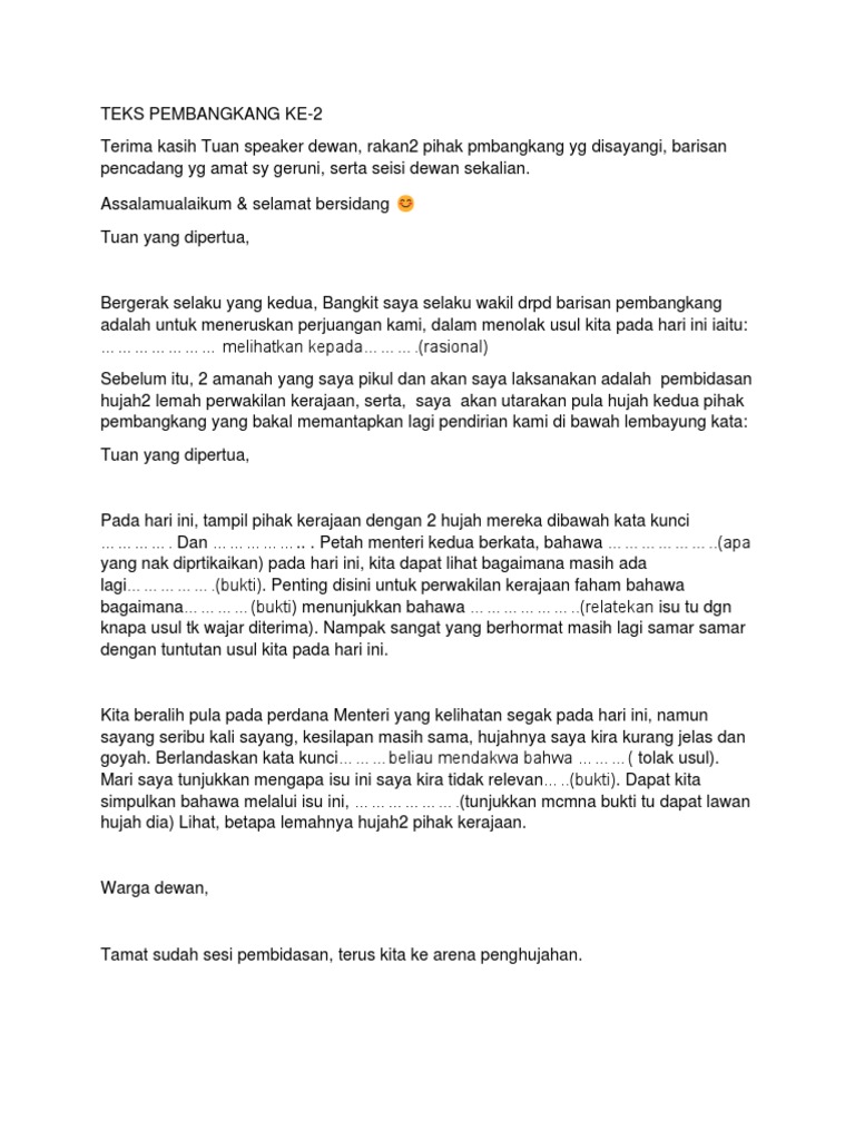 Teks Pembangkang 2 | PDF