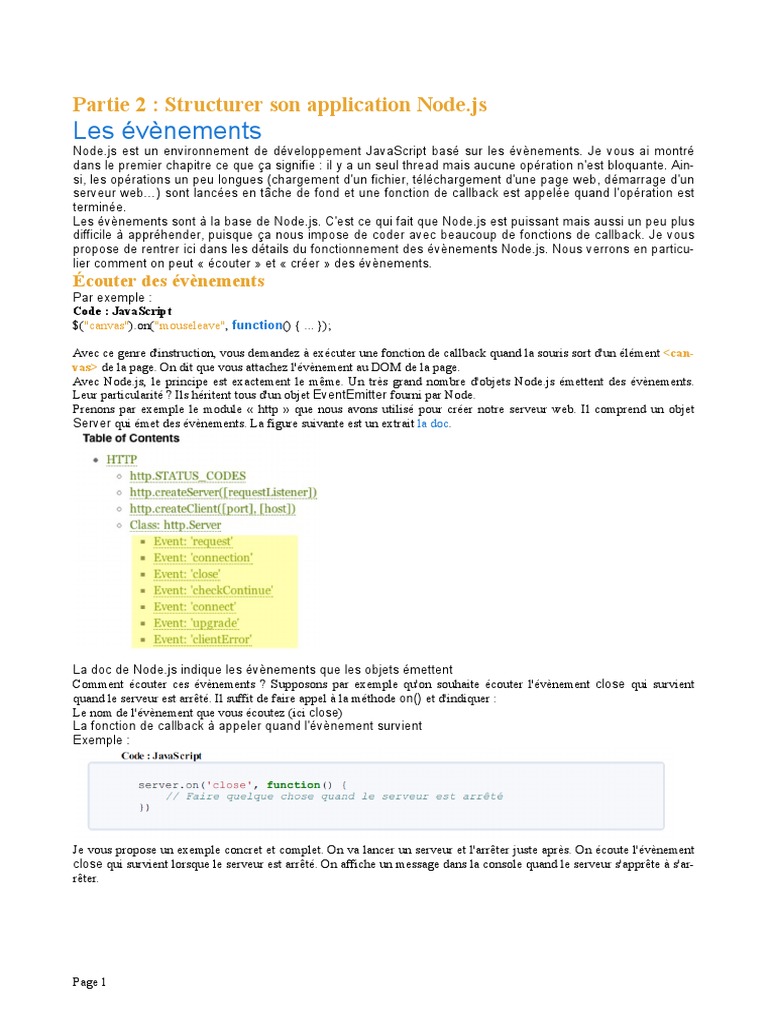 Partie 2 Nodejs | PDF | Internet | Internet et Web