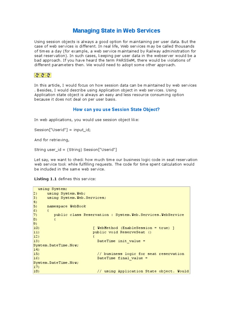 Managing State in Web Services | PDF | Http Cookie | Web Server