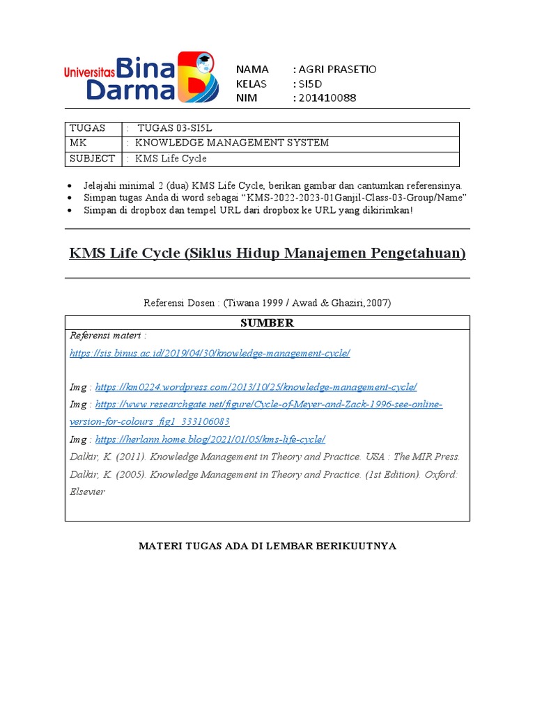 KMS Life Cycle (Siklus Hidup Manajemen Pengetahuan) | PDF