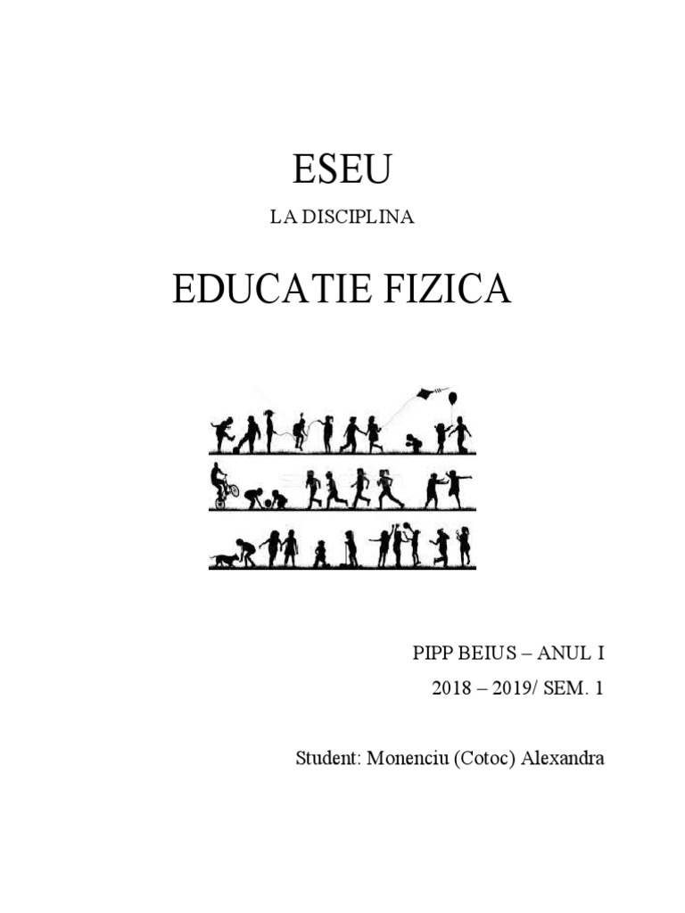 Eseu Educatie Fizica - Jocuri Dinamice Adaptate Nivelului Prescolar Si Primar | PDF