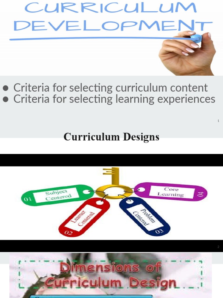 Criteria For Selecting Content and Learning Experiences | PDF ...
