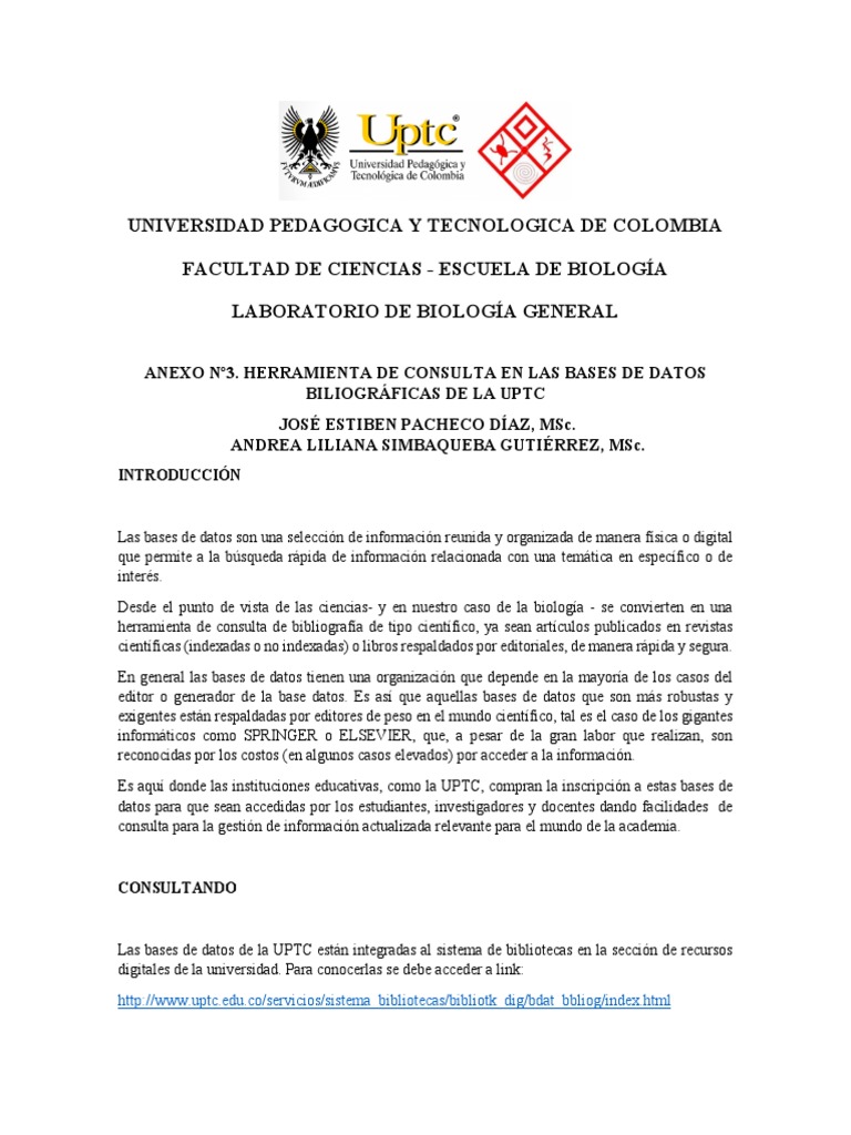 Anexo - 3 - de La Guía #2 - Bases - de - Datos - de - La - UPTC | PDF | Bases de datos | Información