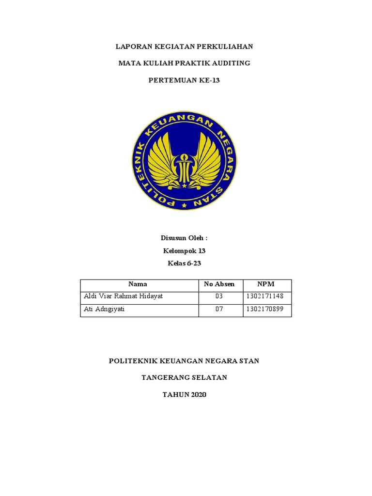 LHP Pertemuan 13 Audit | PDF | Pengelolaan Keuangan & Uang