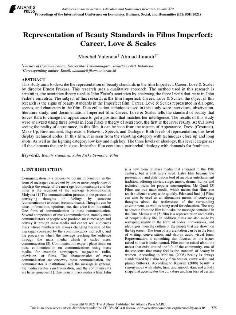 Representation of Beauty Standards in Films Imperfect: Career, Love ...