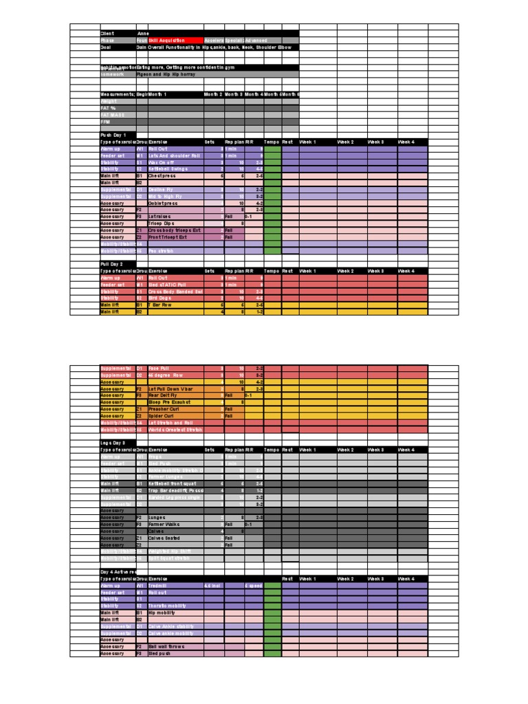 My Workout Split | PDF | Weight Training | Human Anatomy
