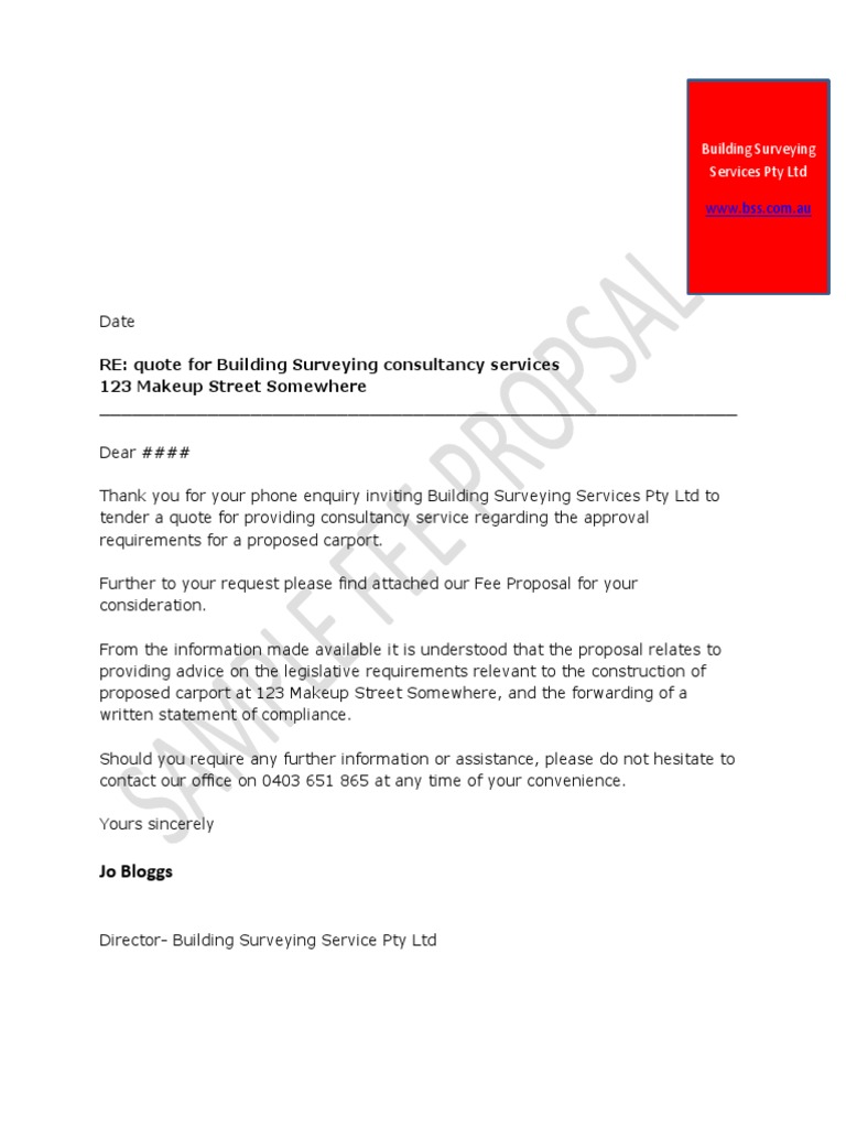 Sample Fee Proposal | PDF