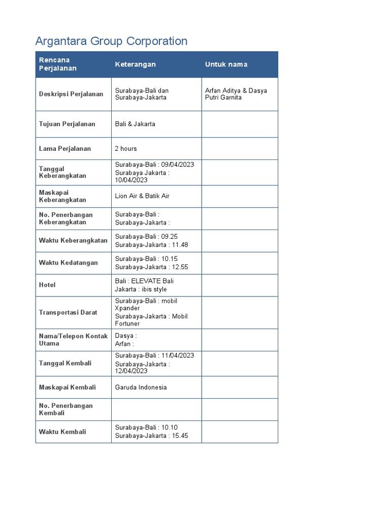 Laporan Argantara Group Corp | PDF