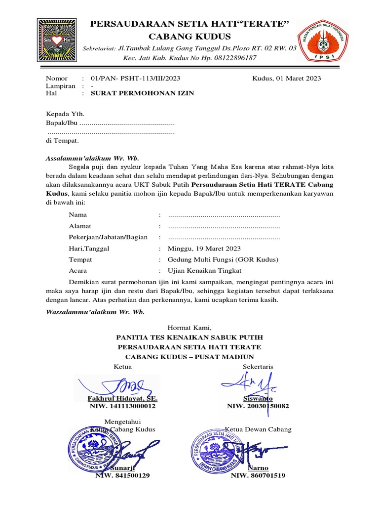 Surat Ijin Karyawan | PDF