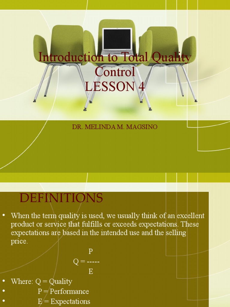 LESSON 4 Introduction To Quality Control New | PDF | Packaging And ...