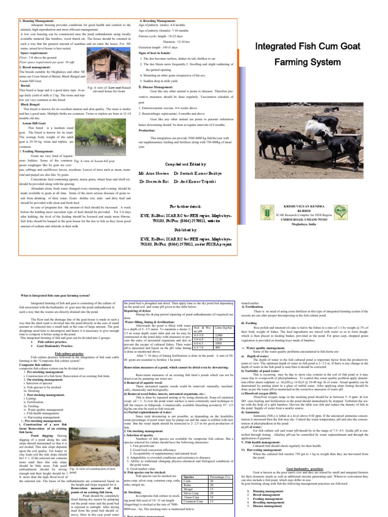 Integrated Fish Cum Goat Farming System - KVK - Ri-Bhoi - Meghalaya ...