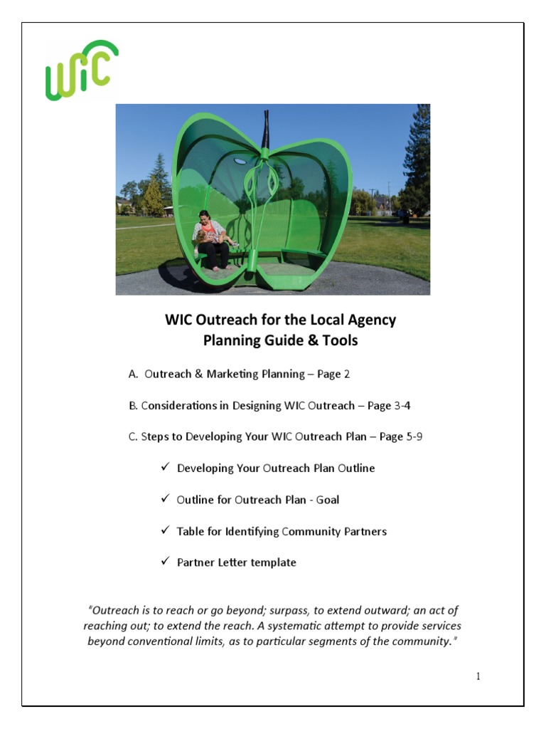 WIC Outreach For LAs Planning Guide and Tools | PDF | Marketing | Wic