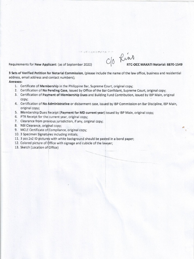 Requirements For Notarial Commission in Makati City | PDF