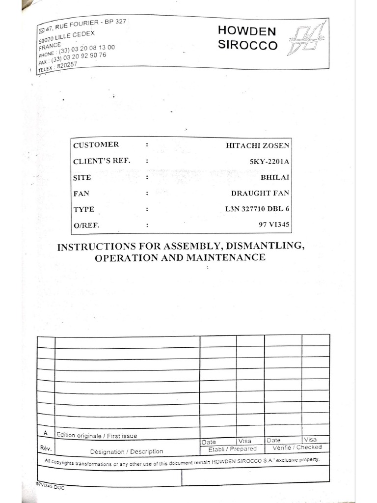 Howden Fan PDF | PDF