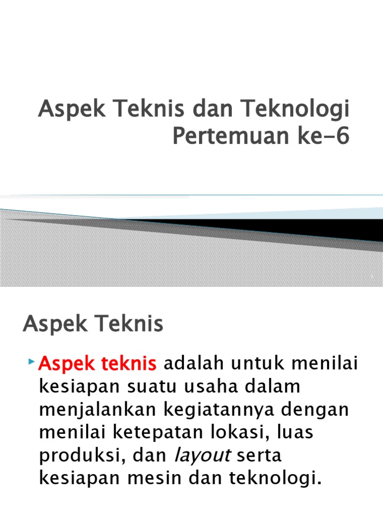 Aspek Teknis Dan Teknologi | PDF