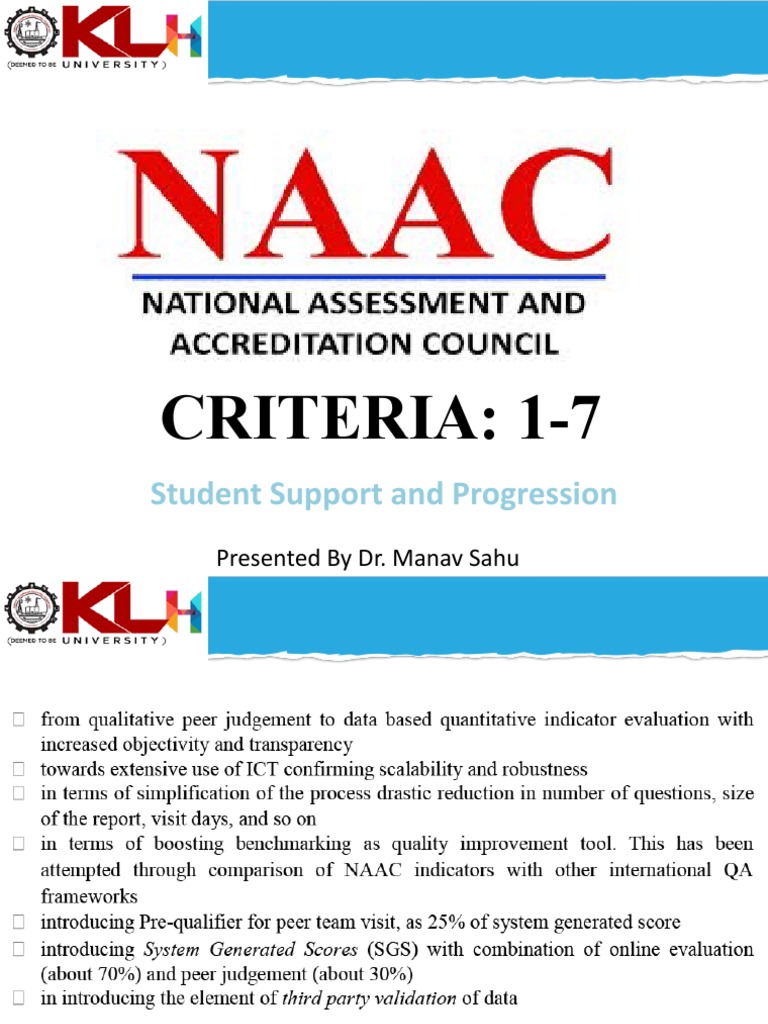 Naac - Criteria 05 - Student Support and Progression | PDF