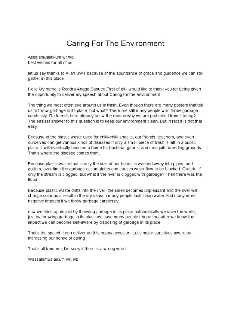 Caring For The Environment | PDF