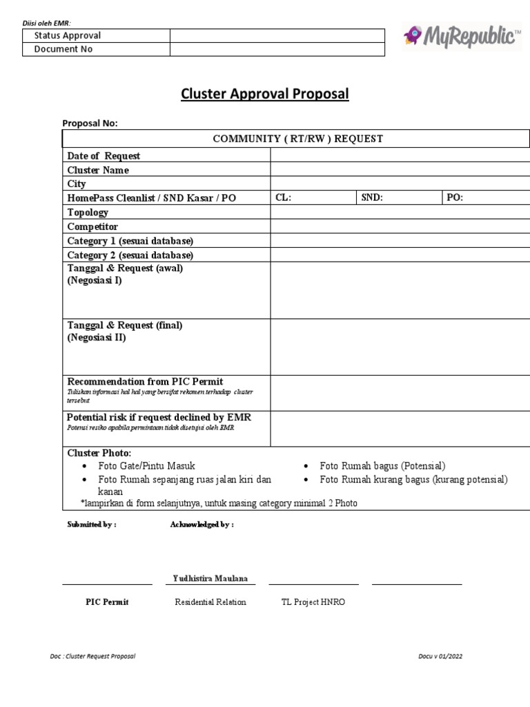 20220905-Cluster Approval Proposal | PDF