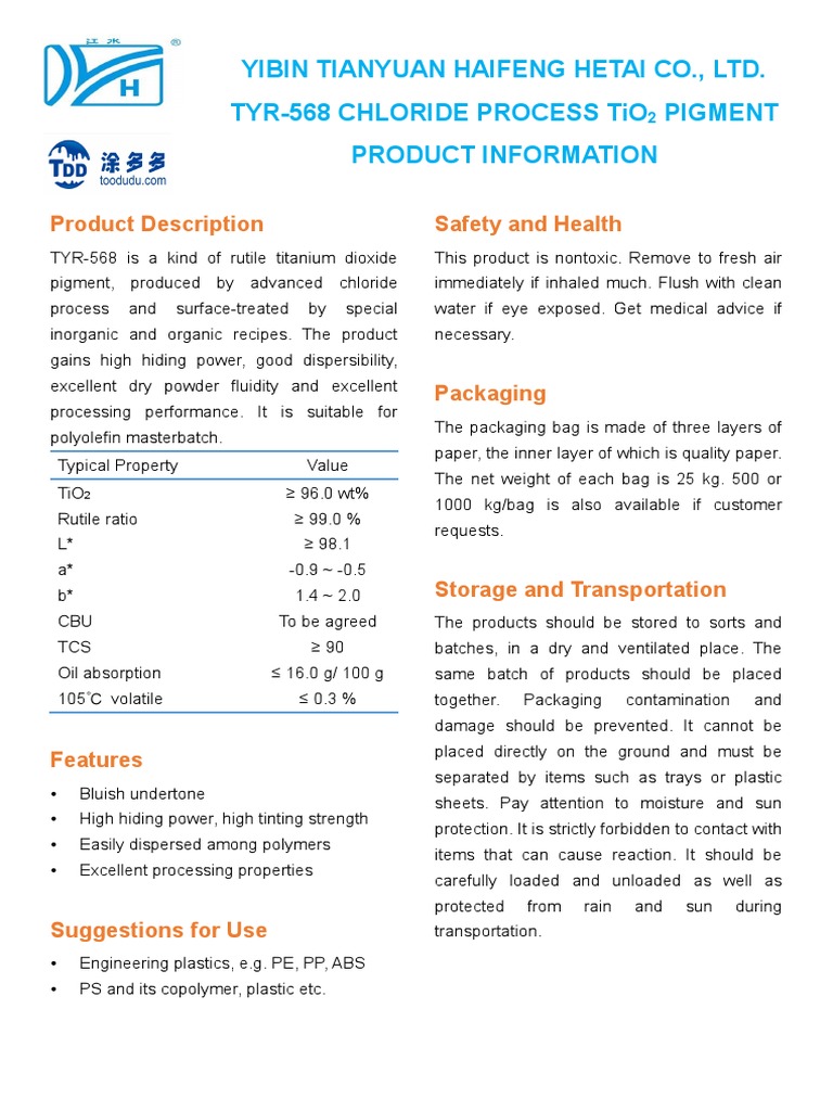 TDS R568 | PDF | Titanium Dioxide | Plastic