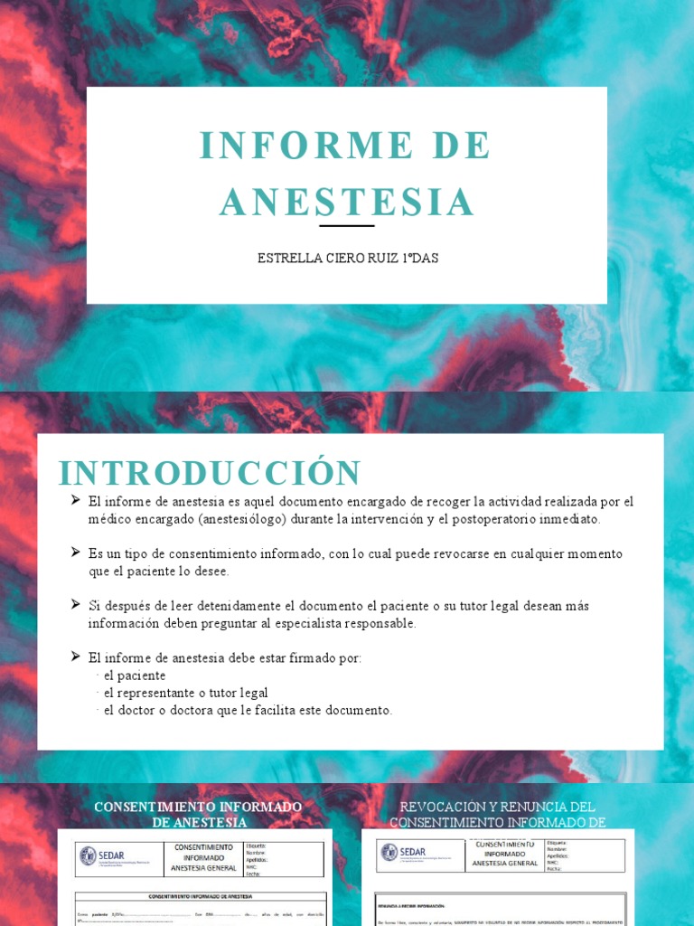 Informe de Anestesia | PDF