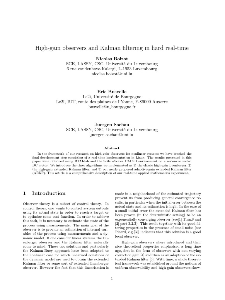 Boizot | PDF | Kalman Filter | Mathematics