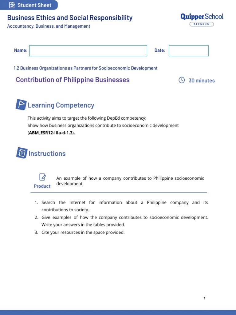 Activity 1.2 - Business Ethics & Social Responsibility | PDF | Rubric ...