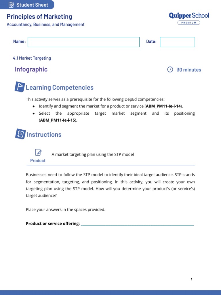 Activity - 4.1 - Priciples of Marketing | PDF | Rubric (Academic ...