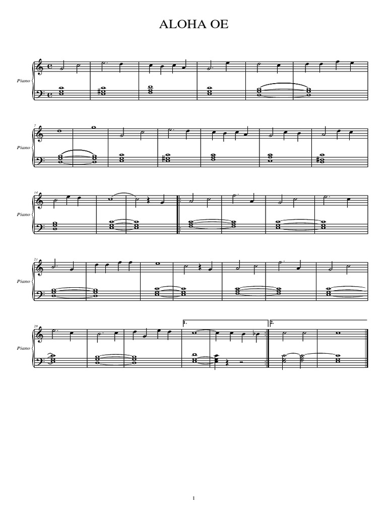 Aloha Oe PDF | PDF