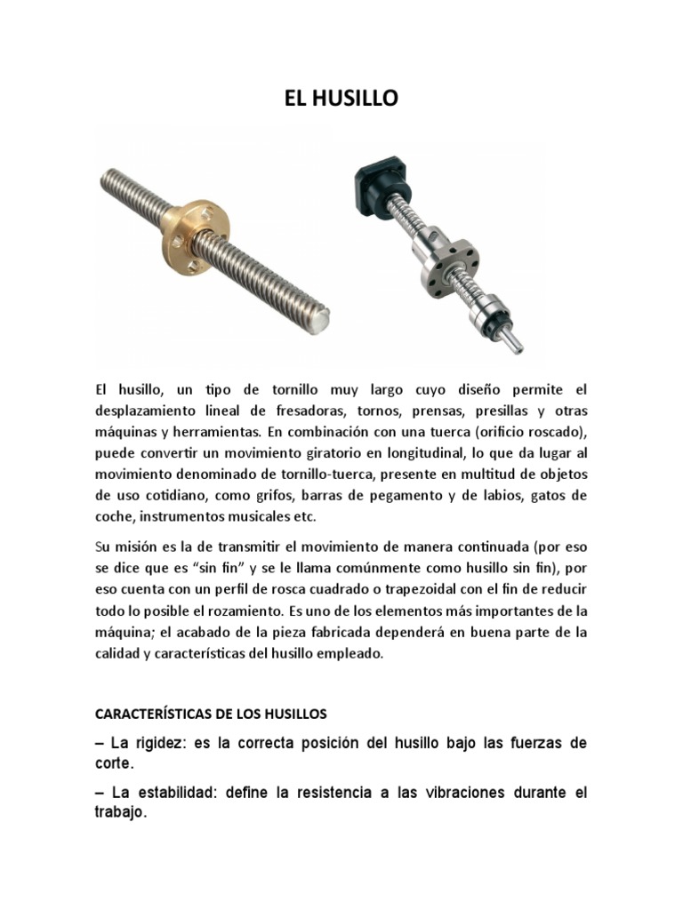 El Husillo | PDF | Física Aplicada e Interdisciplinaria | Ingeniería ...