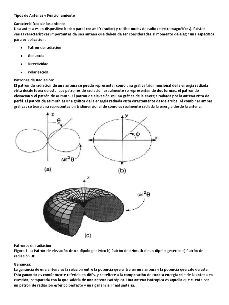 Tipos de Antenas y Funcionamiento | PDF | Antena (Radio) | Ieee 802.11