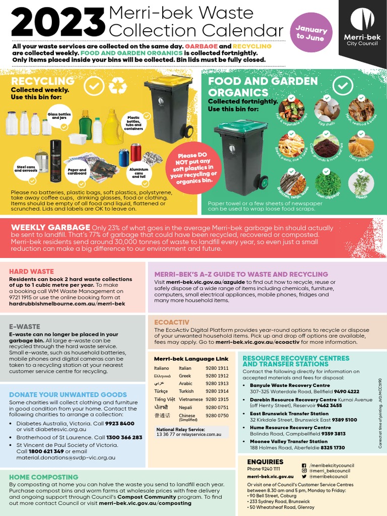 waste-calendar-2023---6-months---web.pdf | PDF | Recycling | Waste