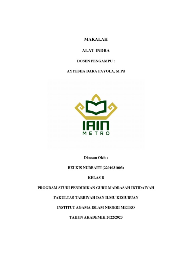 Makalah Alat Indra PDF | PDF