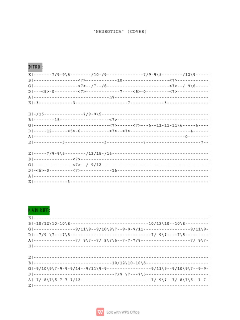 Partition de "Neurotica" | PDF