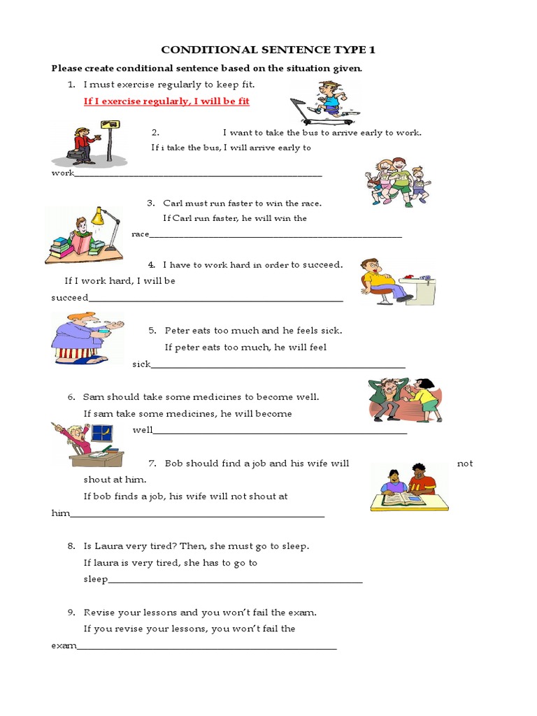 Conditional Sentence Type 1-Worksheet | PDF
