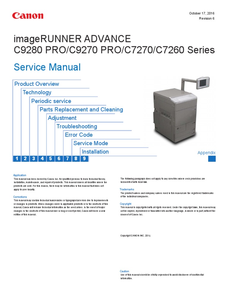 imageRUNNER ADVANCE C9200 PRO C7200 Series SM Rev6 101716 PDF | PDF ...