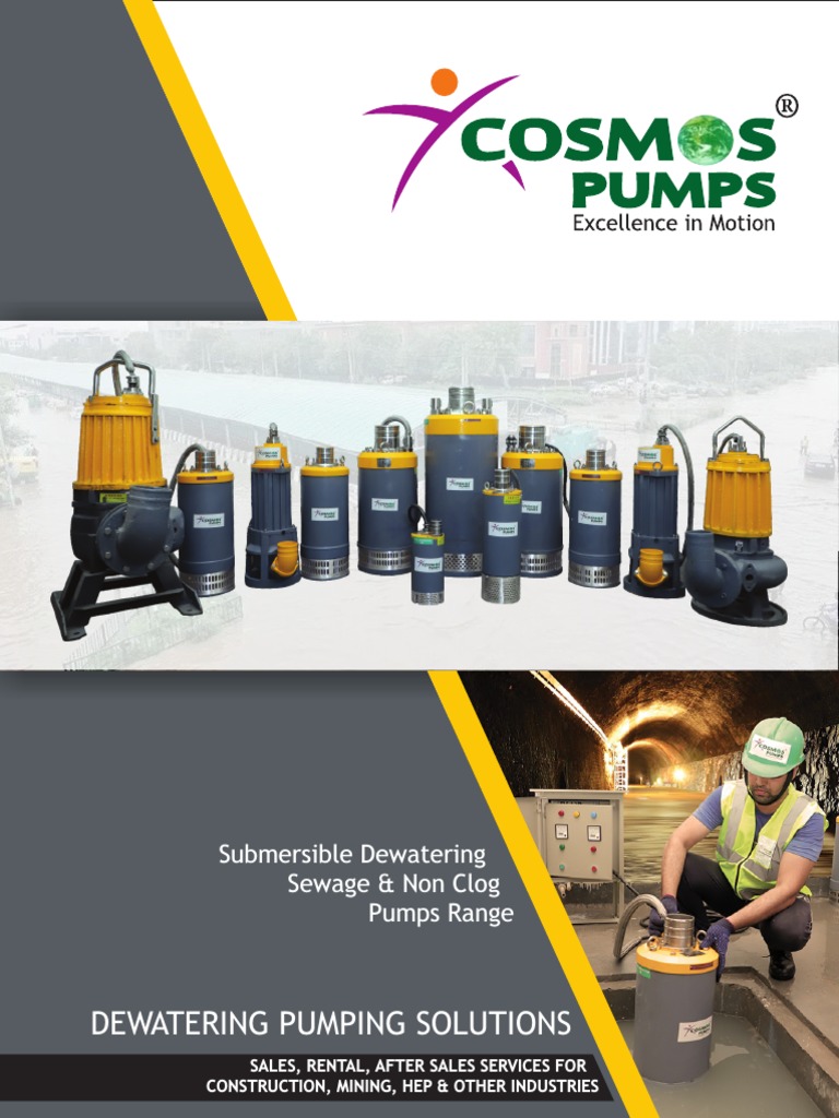Comprehensive Product Catalog for Cosmos Submersible Dewatering, Sewage, and Non-Clog Pumps ...