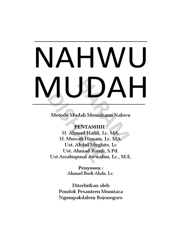 Buku Nahwu Mudah Fix Haram Di Share | PDF