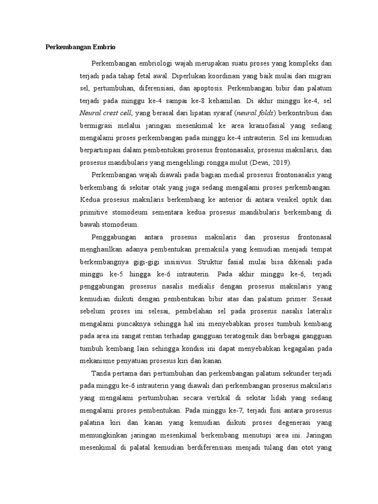 Perkembangan Embrio Pdf Sains And Matematika Kesehatan Holistik 