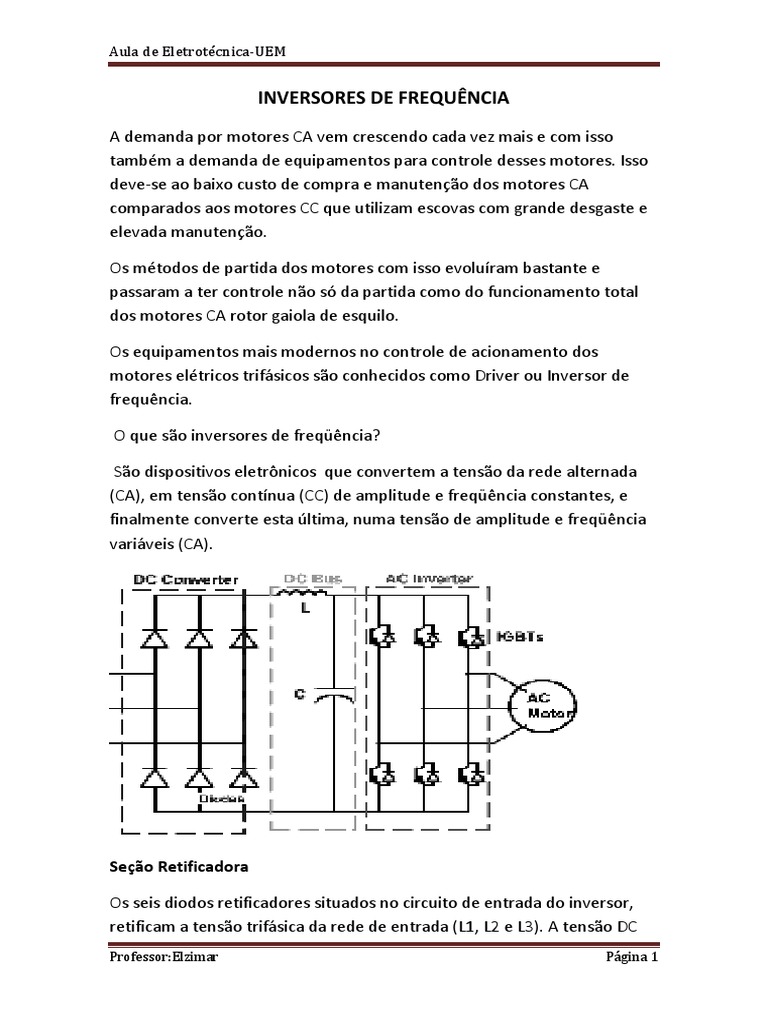 Inversores de Frequência - 070214 | PDF | Retificador | Corrente alternada
