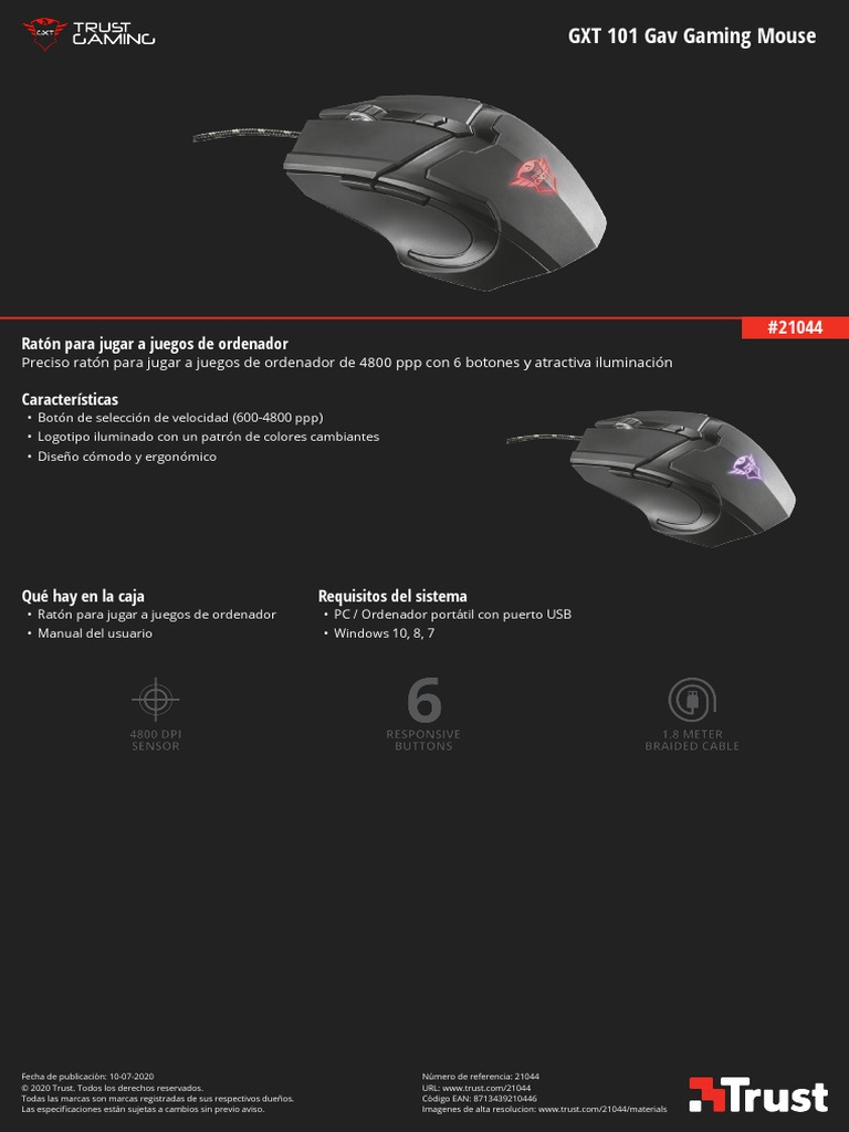 Ratón Trust GXT 101 | PDF | Tecnología de información y comunicaciones | Informática